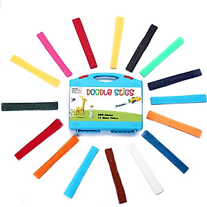 (640 Pieces and 1 Travel Case) Wax Yarn Sticks | 6-Inch, 13 Neon Colors Doodle Stigs for Kids - DIY Crafts and School Project Supplies.Great Toy for Home and Road Trip Activities for Kids