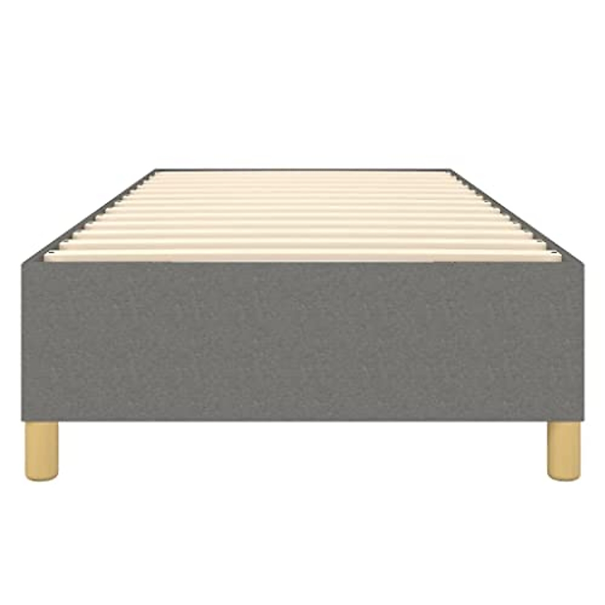 vidaXL Box Spring Bed Frame Home Indoor Bed Accessory Bedroom Upholstered Single Bed Base Furniture Dark Gray 39.4"x74.8" Twin Fabric