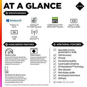 HP OMEN 30L Gaming Desktop PC, NVIDIA GeForce RTX3060Ti, Ryzen7-5800X Processor, 16GB RAM, 1TB, Windows 10 Home w/Tivdio Accessory