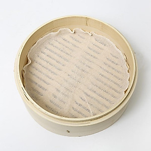 Florauspicious Bamboo Steamer Handmade Basket, Traditional 2-Tier Design - for Dumplings, Rice, Dim Sum, Vegetables, Fish and Meat - Incl. 2 Cotton Cloths (6-Inch)