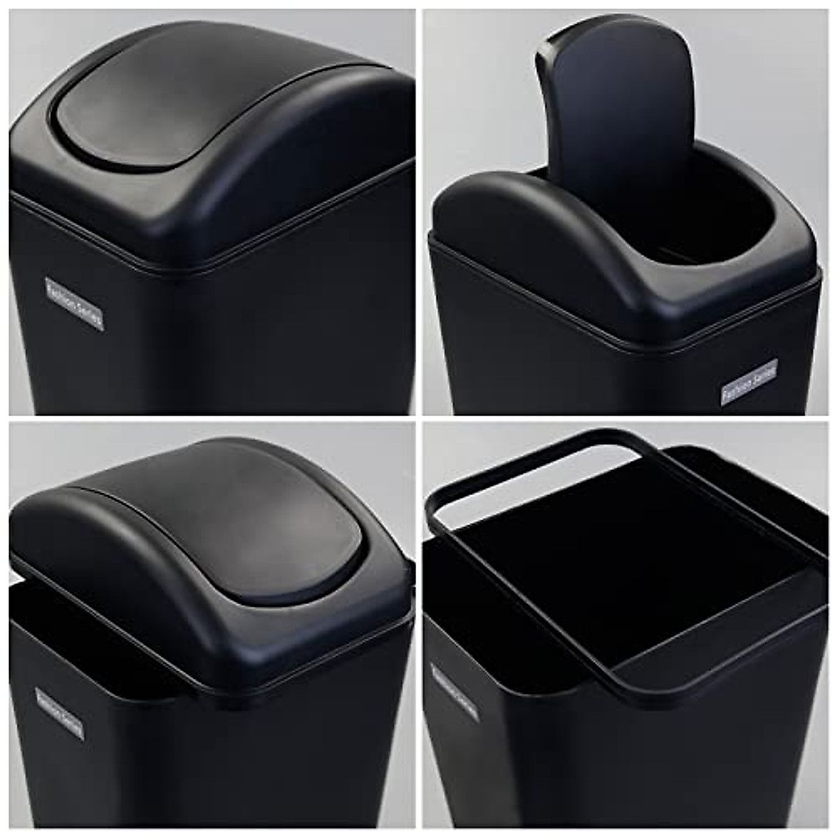 Doryh 12 L Plastic Trash Can, Kitchen Garbage Can with Swing Lid, 2 Packs