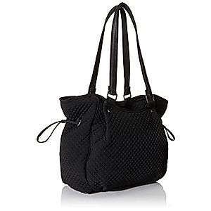 Vera Bradley Women's Microfiber Glenna Satchel Purse, Black, One Size