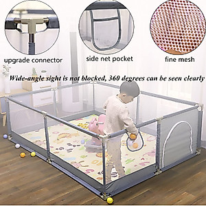 YUNGU Baby Playpen , Playpens for Babies , Infant Playard with Gates ,Indoor & Outdoor Kids Activity Center,Sturdy Baby Fence Play Area for Babies, Toddlers, Infants 71*60*26 Inch