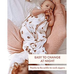 Nightingale Muslin Baby Sleeping Bags - Comfy Sleep Sack and Wearable Blanket for Newborn Babies & Toddlers - Safe & Soft Swaddle Cloth - Starry - 18-24M