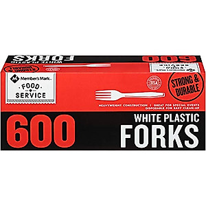 Member's Mark White Plastic Forks (600 ct.) (pack of 2)