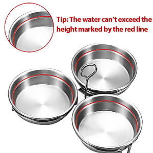 Stainless Steel Egg Poacher, 3 Poached Egg Cooker Cups Nonstick Poached Egg Pan Boiled Eggs Maker Egg Poacher Pan Cups Round Poached Egg Pan with Oil Brush and Spoon for Breakfast Boiled eggs