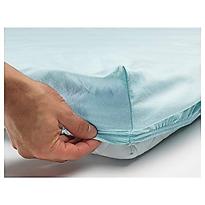 IKEA.. 703.198.01 Len Crib Fitted Sheet, White, Turquoise