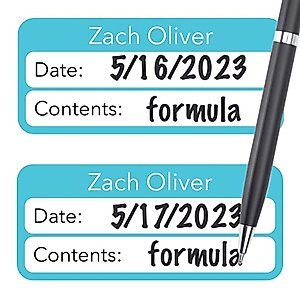 Personalized Baby Bottle Labels for Daycare - Write-On Name Labels (Double Line, 39 Labels)