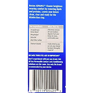 Contact Lens Solution by Boston Advance, for Gas Permeable Contact Lenses, 1 Fl Oz (Pack of 4)