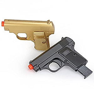 BBTac Airsoft Pistol Gold and Black Dual 328 Sub-Compact Mini Pocket Pistols 110 FPS Spring Airsoft Gun