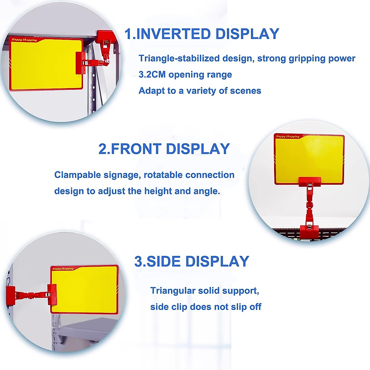 YOWPEY 3Pcs Sign Clips Clip Holder Sign Holder Clip Paper Holder for Computer Monitor Clip Sign Holders for Table Top Clip On Sign for Paper Holder Computer Monitor Handy Artist Supplies Holde (Red)