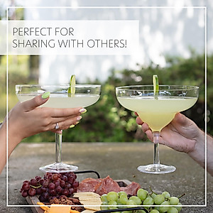 Extra Large Margarita Glasses 2 Pack - 33 oz per Giant Glass - Each Fits 3 Regular Margs - Fun for Tequila Lovers, 21st Birthdays & Mexican Dinner Night - Jumbo Drinking Glasses for Cocktail Parties