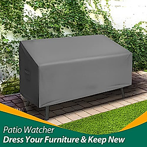 Patio Watcher Small Outdoor Bench Loveseat Cover, Durable and Waterproof 50 Inch 3-Seater Outdoor Lawn Patio Furniture Covers, S-50"L x 28.5"D x 30"H