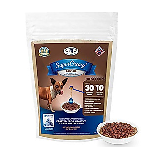 SuperGravy PAW jus - Natural Dog Food Gravy Topper - Hydration Broth Food Mix - Human Grade – Kibble Seasoning for Picky Eaters – Gluten Free & Grain Free, 30 Scoop, 01046
