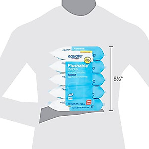 Equate Fresh Scent Flushable Wipes, 7" X 5.25", Count of 240, 5 Pack