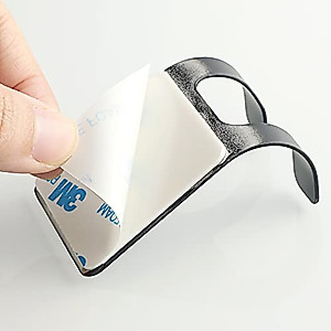 Alise 10 Pcs Self-Adhesive Utility Hooks Coat Hook Double Towel Clothes Hooks for Bathroom Kitchen Wardrobe Window Glass Door Garage,Free-Drilling Stainless Steel Black Finish