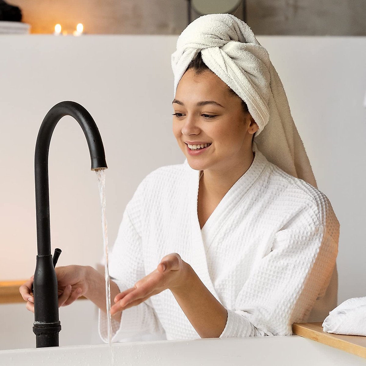 ECO Towels 6-Pack Bath Towels - Extra-Absorbent - 100% Cotton - 27" x 54" - Towels for Bathroom - Extra Large Bath Towel Shower Towels