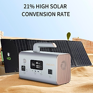 Solar Panel 100W 18 Volt, SUGINEO Portable Solar Panel for Power Station, Foldable 100W Solar Panel Suitcase