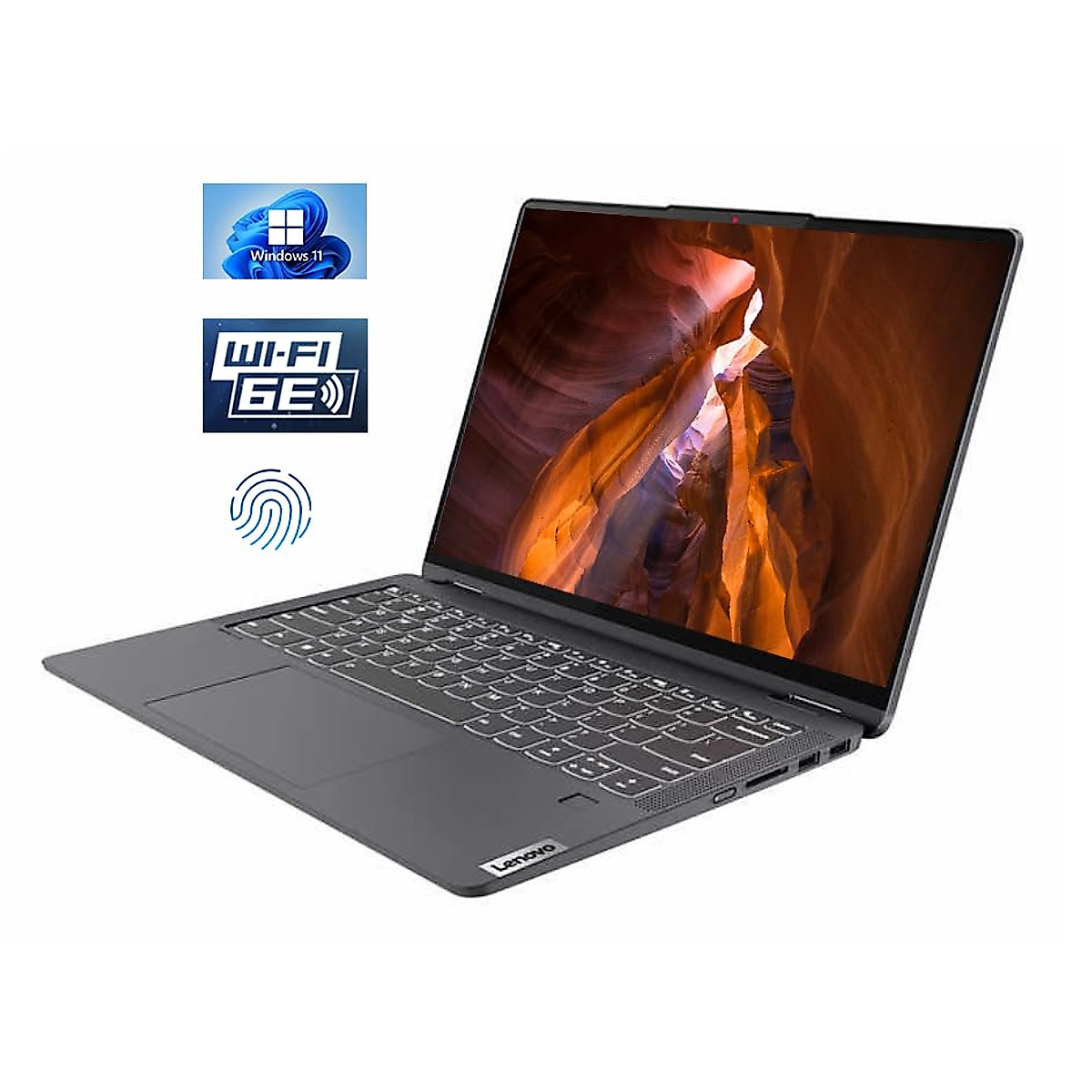 Lenovo Flex 5 | 14" 16:10 QHD 2-in-1 Touchscreen Laptop | AMD 8-Core R7 5700U | Wi-Fi 6 | Fingerprint Reader | Backlit KB | Win11 W/Mouse Pad(16GB RAM | 1TB PCIe SSD