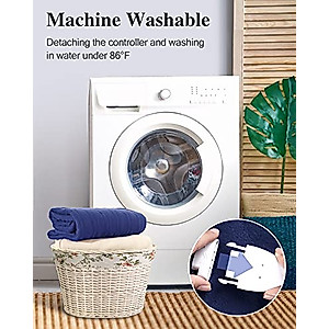 Electric Heated Blanket, 72" x 84" Full Size with 4 Heating Levels, 10H Auto Shut Off, Soft Fleece Warm Heated Blanket, Fast-Heating & Machine Washable - Blue