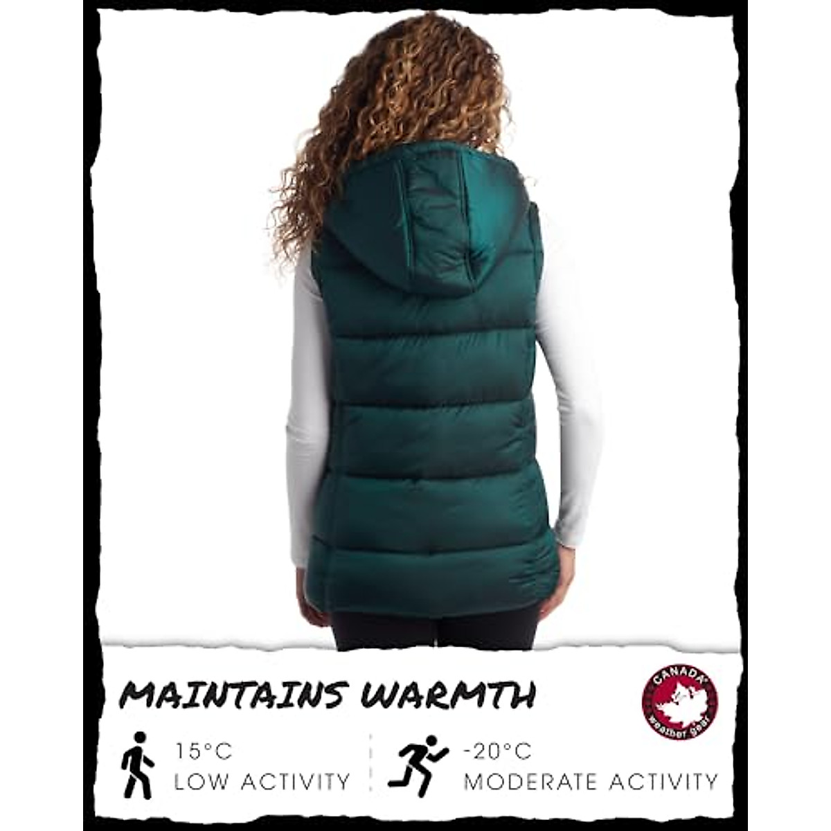 CANADA WEATHER GEAR Women’s Vest - Quilted Puffer Vest - Outerwear Sleeveless Jacket, S-XL, Size Small, Ponderosa Green