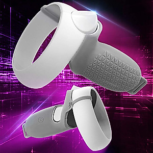 CALIDAKA 1pair Touch Controller Grip-Cover for Oculus Quest 2,Soft Silicone Anti-Throw Handle Protective Sleeve,VR Controller Grip Accessories