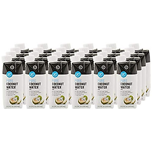 Amazon Brand - Happy Belly Coconut Water, 11.2 fl oz (Pack of 24)