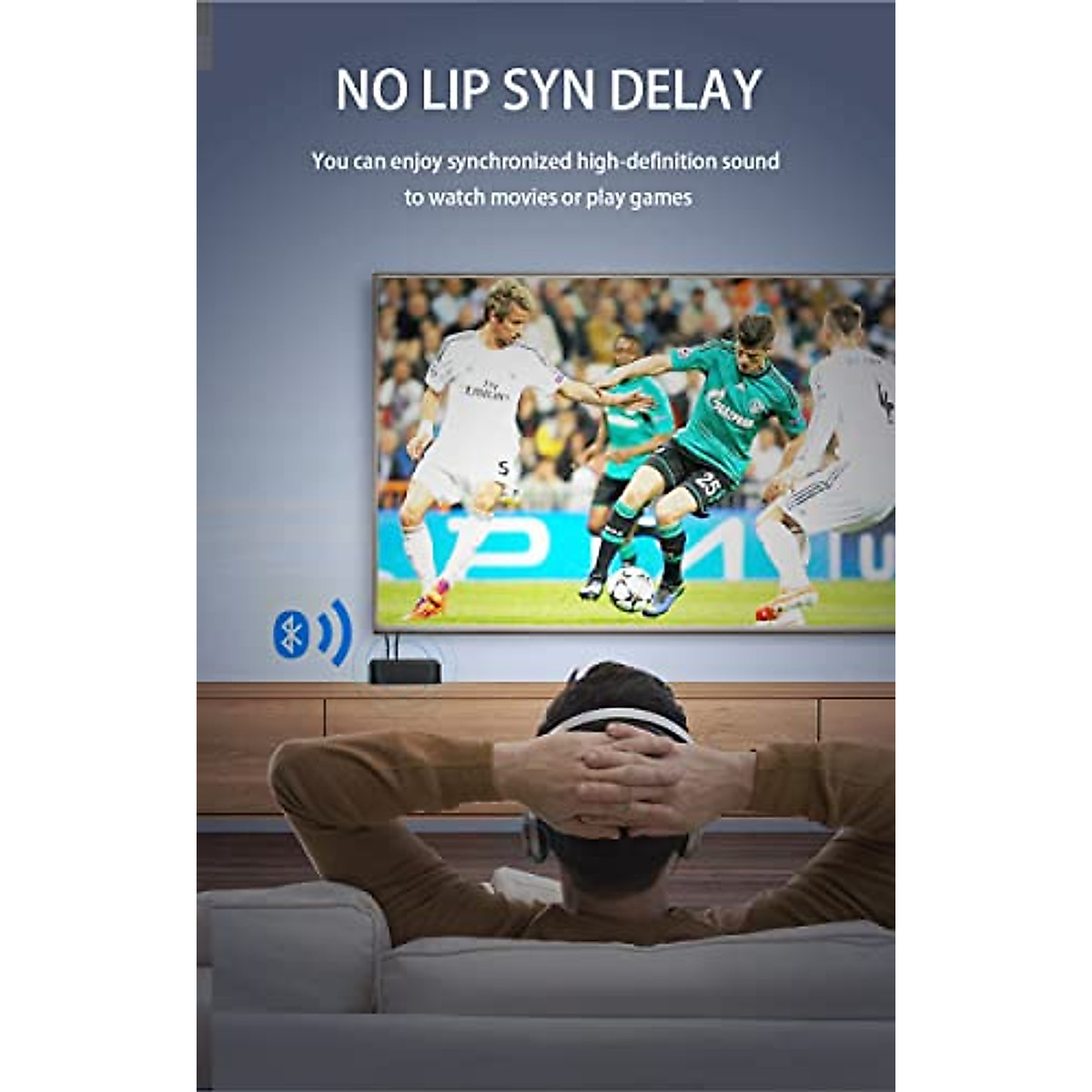 Bysimilai Bluetooth 5.0 Transmitter for TV/PC to Wireless Headphone, Digital Optical Bluetooth Audio Adapter aptX Low Latency, HD Sound (Optical, 3.5mm AUX, Coaxial, TF Card) -Type C Power Supply