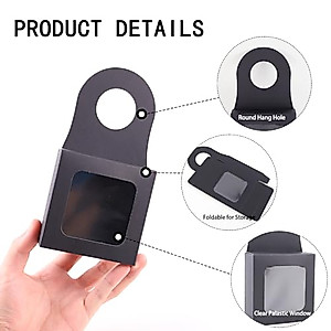 DIYDEC 25pcs Kraft Paper Wine Bottle Box with Window Foldable Black Wine Candy Boxes for Christmas New Year Wedding Parties Favor Wine Accessory Sets