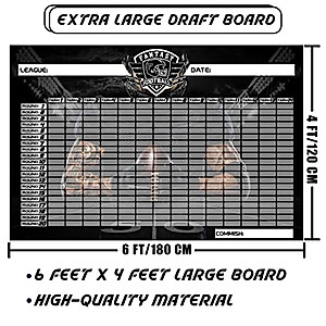 Fantasy Football Draft Board 2023 Kit - 6 Feet x 4 Feet / 5 Feet x 3 Feet Board with 14 Teams 20 Rounds & 650+ Player Sticker Labels