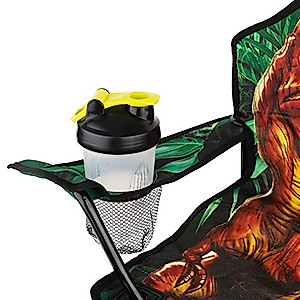 Toy To Enjoy Outdoor Dinosaur Chair for Kids – Foldable Children’s Chair for Camping, Tailgates, Beach, – Carrying Bag Included Mesh Cup Holder & Sturdy Construction. Ages 5 to 10 (Patent Pending)