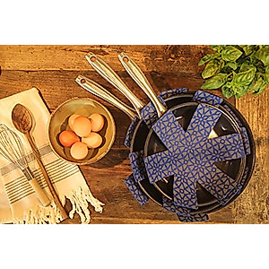 Pot and Pan Protectors for Stacking, Mosaic Design- Set of 12 in 3 Different Sizes, Cookware Protector/Dividers, Pan Separator Anti-Slip to Prevent Scratching or Marring When Stacking (Grey)