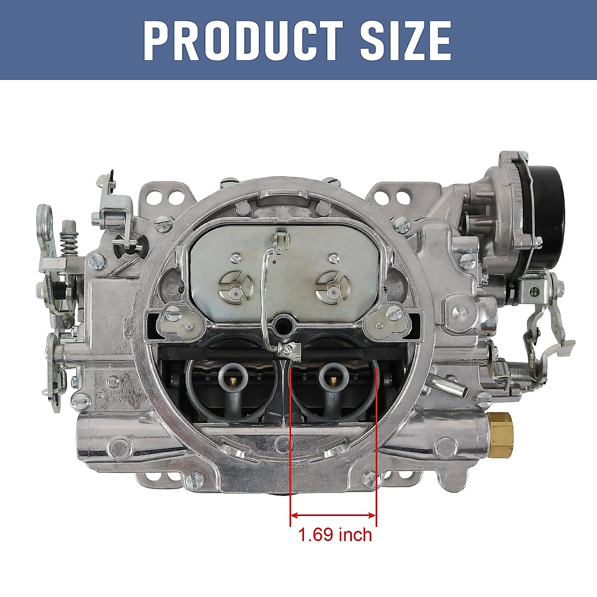 RADHLBNIU Carburetor For 1409 Performer Series Marine 600 CFM 4 Barrel Square Bore with Air Valve Secondary Electric Choke Compatible with Marine Mercury Chevy Chrysler Engine