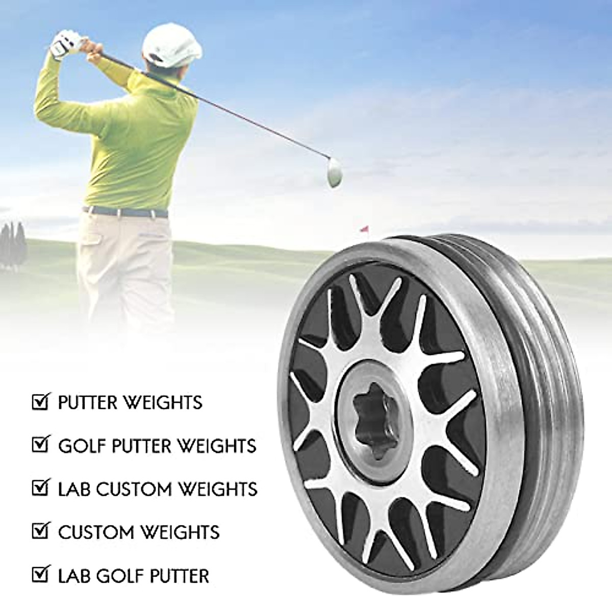 YUPVM 1Pcs Lab Custom Weights for Odyssey Stroke Lab Putter 35G Black