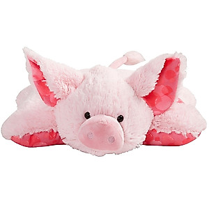Pillow Pets Sweet Scented Bubble Gum Piggy, Stuffed Animal Pig Plush Toy, Pink