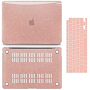 Anban Compatible with MacBook Air 13 inch Case 2022 2021 2020 2019 2018 Release A2337 M1 A2179 A1932 with Touch ID, Glitter Smooth Plastic Hard Shell Case + Keyboard Cover,MacBook Air 2021 Case Retina