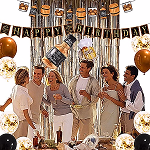 Birthday Decorations for Men Women Whiskey Themed Party Decorations Supplies Classic Vintage Party Banner Bar Party Decorations