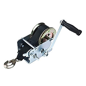 8MILELAKE Heavy Duty 2500lbs Hand Winch Crank Strap Gear Winch for Trailer Boat ATV