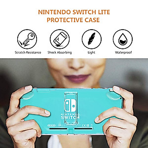 Switch Accessories Kit 13in 1 for Nintendo Switch Lite with Hard Cover Case, Screen Protector Tempered Glass, Switch Joystick Caps Cleaning Wipe, Cleaning Cloth