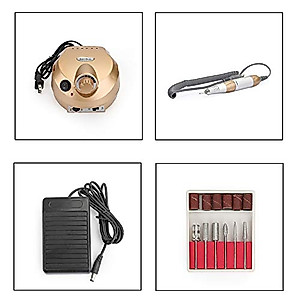 Topteng 𝐍𝐚𝐢𝐥 𝐃𝐫𝐢𝐥𝐥𝐬 𝐟𝐨𝐫 𝐀𝐜𝐫𝐲𝐥𝐢𝐜 𝐍𝐚𝐢𝐥𝐬,Professional 30000 RPM Nail Drill Machine 110V Handpiece E File Set for Gel Nails Remove Poly Nail Gel Gift for Women Home and Salon Use