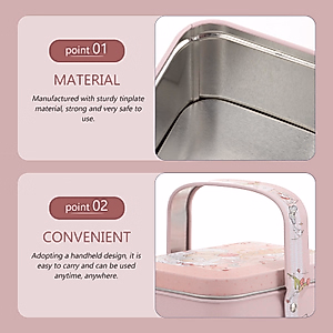 Cabilock Box Small Metal Tin Coffee Canister Container Storage Tin Tie Blind Small Clay Pots for Plants Retro Decor Coin Cookie Jars Storage Case Biscuit Tinplate Organizer