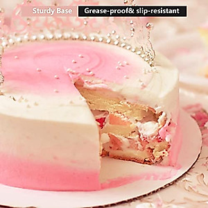 Acrux7 Cake Boards 10 inch Round, 50 Pack White Cardboard Cake Rounds, Disposable Cardboard Circles Base for Cake Pizza Decorating