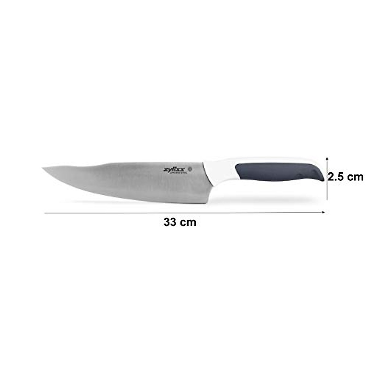 Zyliss E920210 Comfort Chef Knife | 18.5 cm/7.25 Inch | Japanese Stainless Steel | Black/White | Kitchen Knife | Dishwasher Safe | 5 Year Guarantee