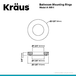 Kraus MR-1ORB Mounting Ring Oil Rubbed Bronze , Black