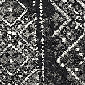 SAFAVIEH Adirondack Collection 8' x 10' Black / Silver ADR111C Moroccan Boho Distressed Non-Shedding Living Room Bedroom Dining Home Office Area Rug