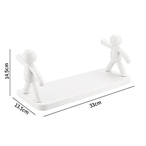 Villain Wall Hanging Rack, Wall Shelves for Bathroom, Floating Shelves Bathroom, No Drilling Cosmetic Wall Mounted Spice Storage Rack Shelves Organizer for Kitchen Bathroom Bedroom (2 PCS)