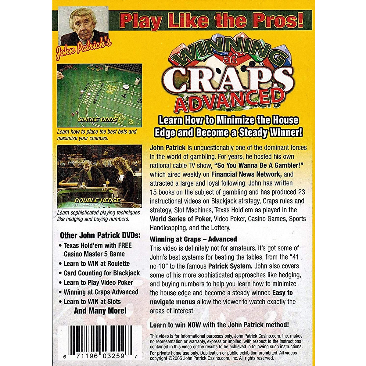 Cyber-Deals Play Like A Pro Craps Pack - Includes 2-Sided Craps & Poker Layout, Authentic Nevada Casino Table-Played Dice, Advanced Instructional Tutorial DVD