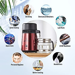 CO-Z Water Distiller, Stainless Steel Distilling Pure Water Machine for Home Countertop Table Desktop, 4L Distilled Water Making Machine, 4 Liter Water Purifier to Make Clean Water for Home