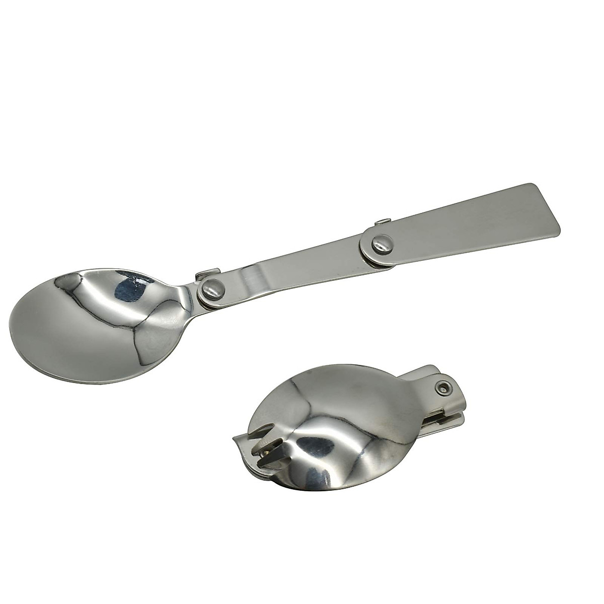 Maydahui Folding Spoon and Fork SUS 18/10（304）Stainless Steel Salad Spork Portable for Thermos and Travel (Pack of 6)