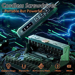 CybJoy Electric Screwdriver Set,180 in 1 Precision Screwdriver Set,3 Torque Modes with 160 Magnetic Precision Bits,Cordless Screwdriver Repair Tool Kit for Phone Computer Camera Watch Laptop